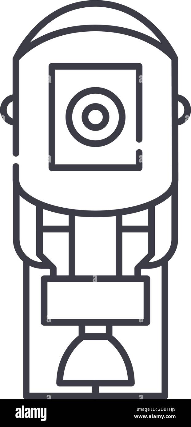 Circuit camera icon, linear isolated illustration, thin line vector ...