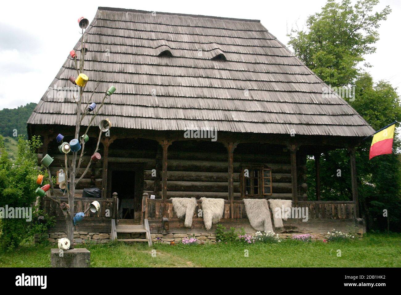 Dragomiresti, Maramures, Romania. An early 18th century wooden house ...