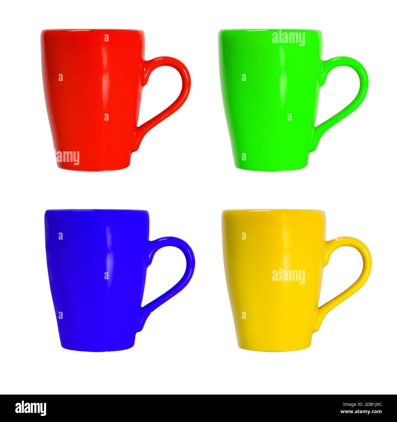 Cup colour set isolated on white background Stock Photo - Alamy