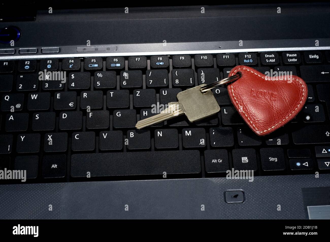 Keyboard laptop key Heart love Stock Photo - Alamy