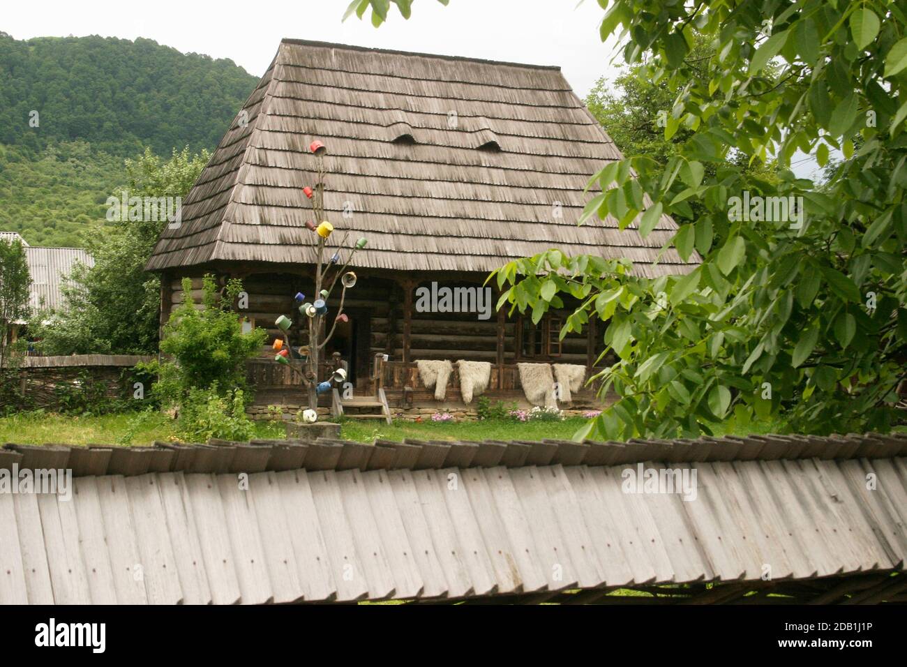 Dragomiresti, Maramures, Romania. An early 18th century wooden house ...