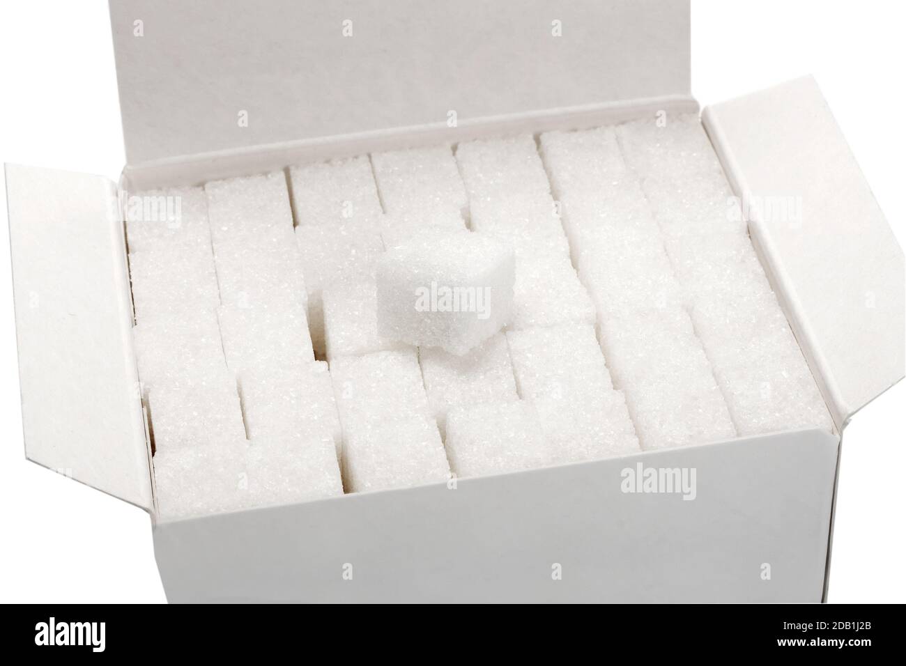 cube sugar in box Isolated on white background Stock Photo - Alamy