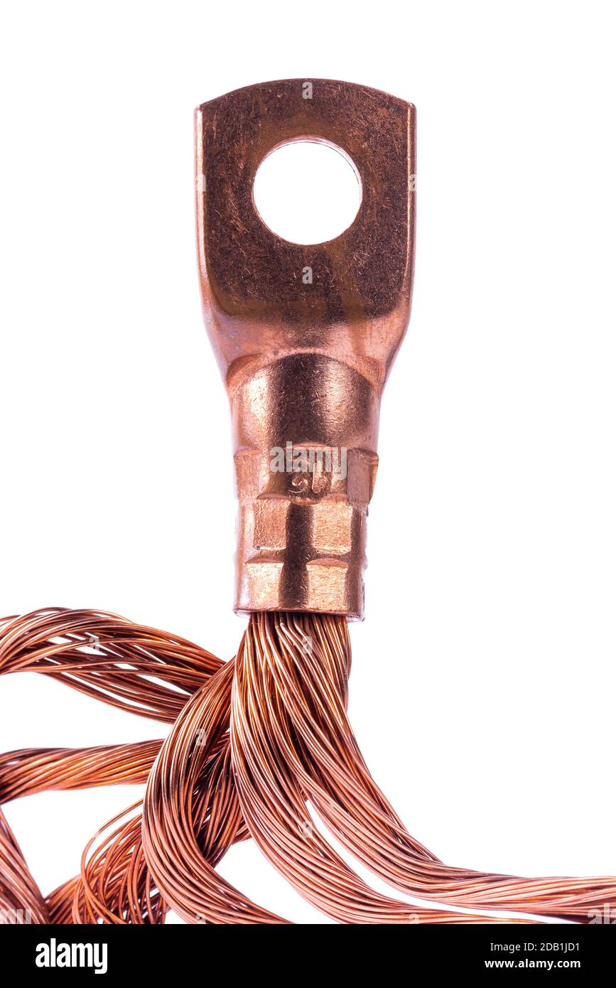 Electrical Copper Wire Isolated on White Background Stock Photo - Alamy