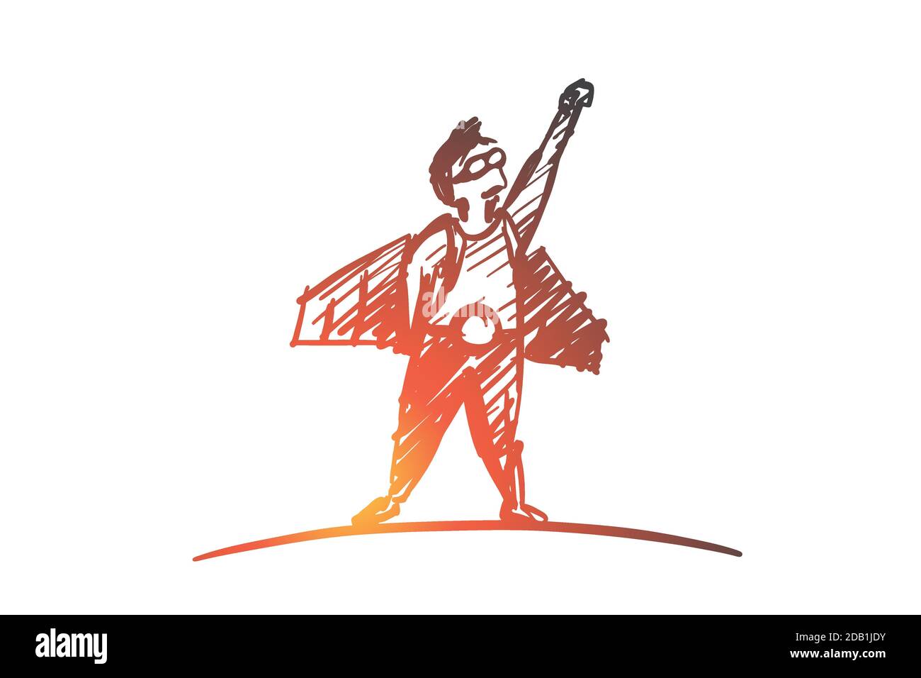 Man raised hand sketch Cut Out Stock Images & Pictures - Alamy