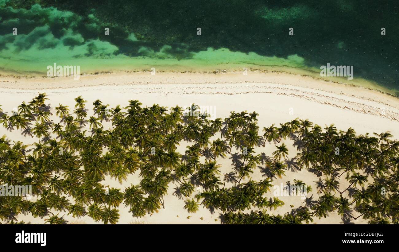 Beautiful tropical beach and turquoise water view from above. Panglao ...