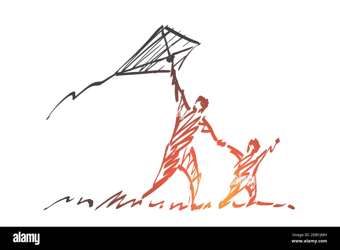 People flying kite Stock Vector Images - Alamy