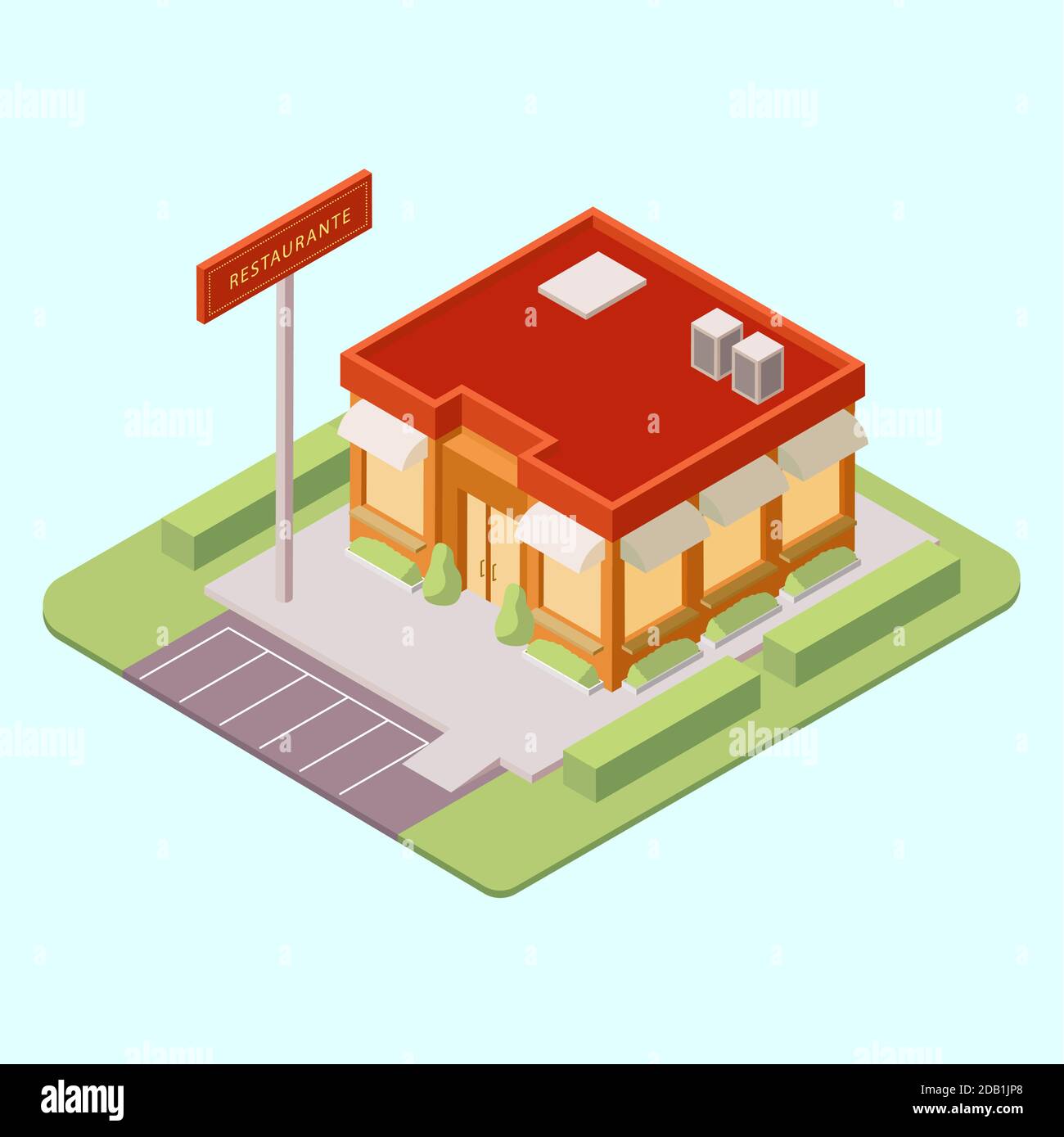 Isometric restaurant concept Vector illustration Stock Vector Image ...