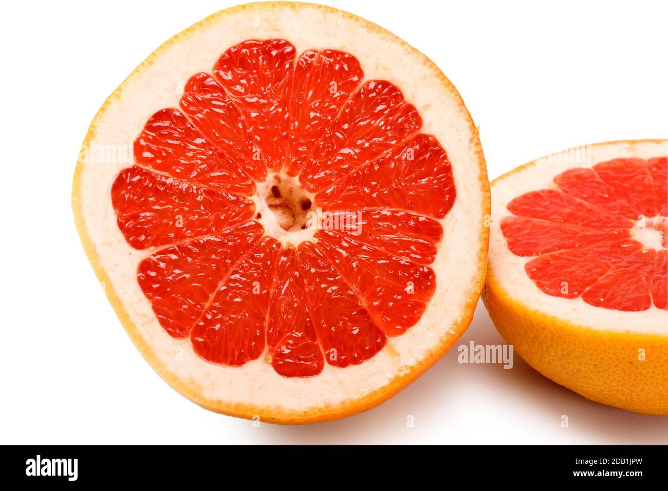grapefruit slices close up isolated on white background Stock Photo - Alamy
