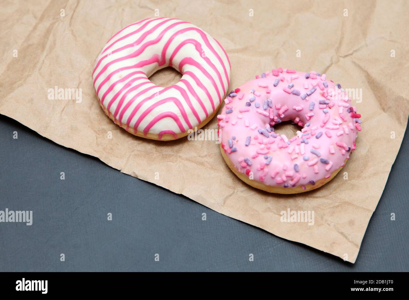 Top view two donuts hi-res stock photography and images - Alamy