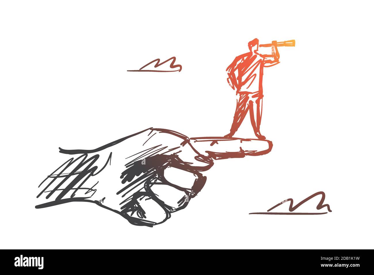 Person standing on pencil Cut Out Stock Images & Pictures - Alamy