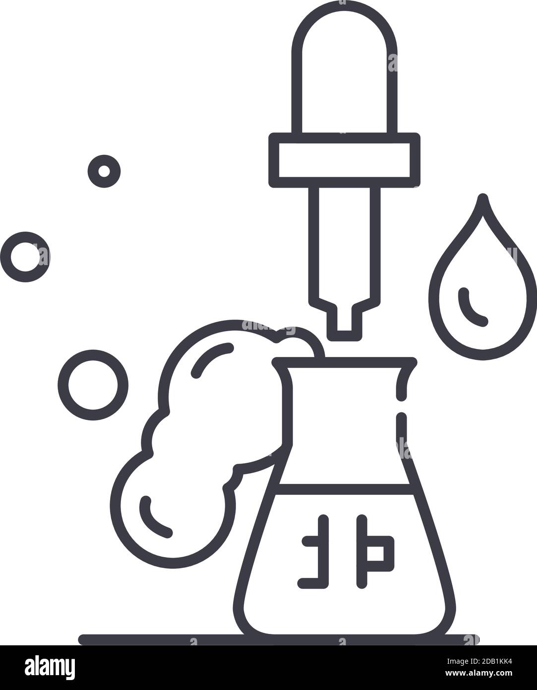 Chemical dropper concept icon, linear isolated illustration, thin line ...