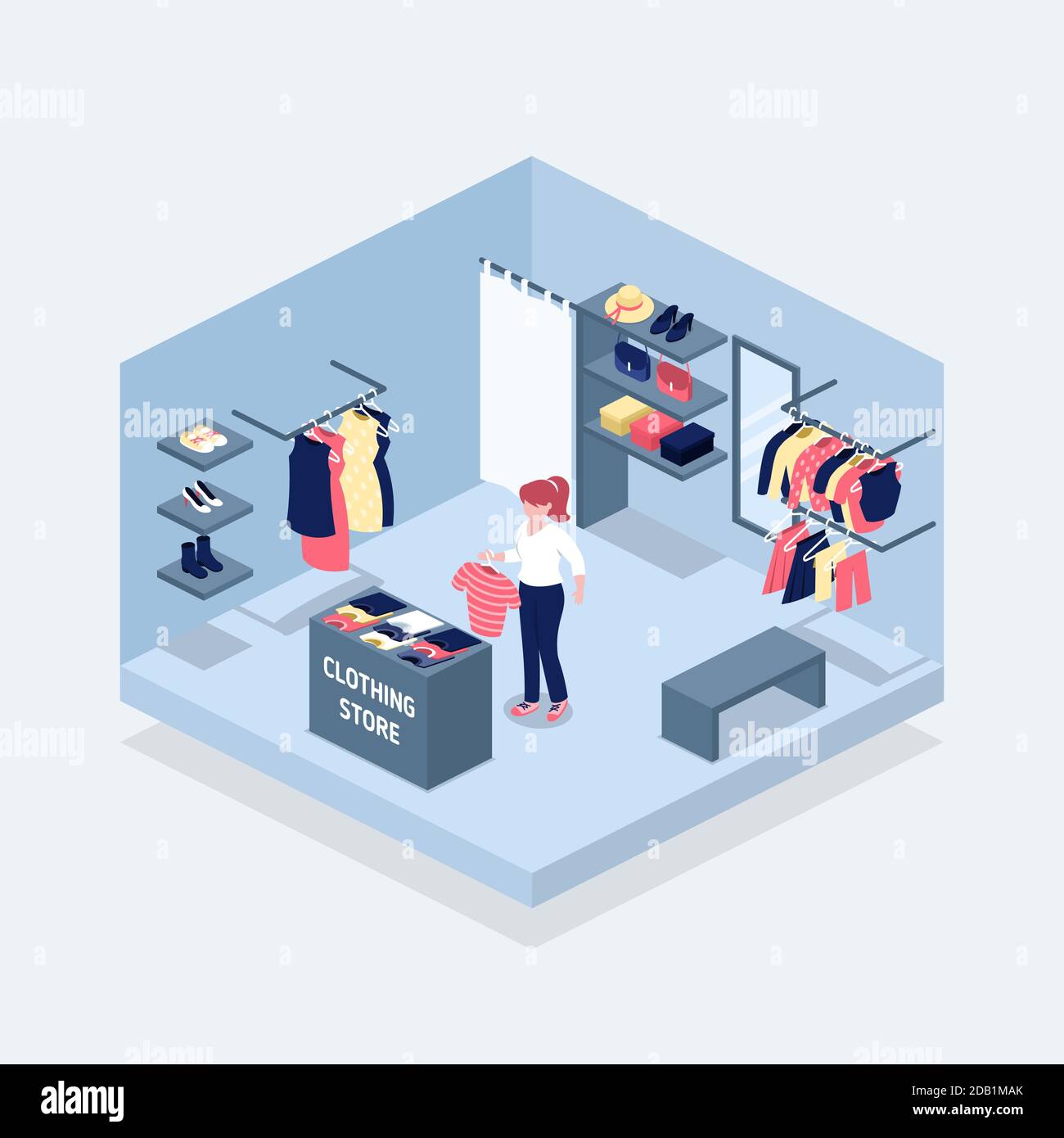 Isometric clothing store design Vector illustration Stock Vector Image ...