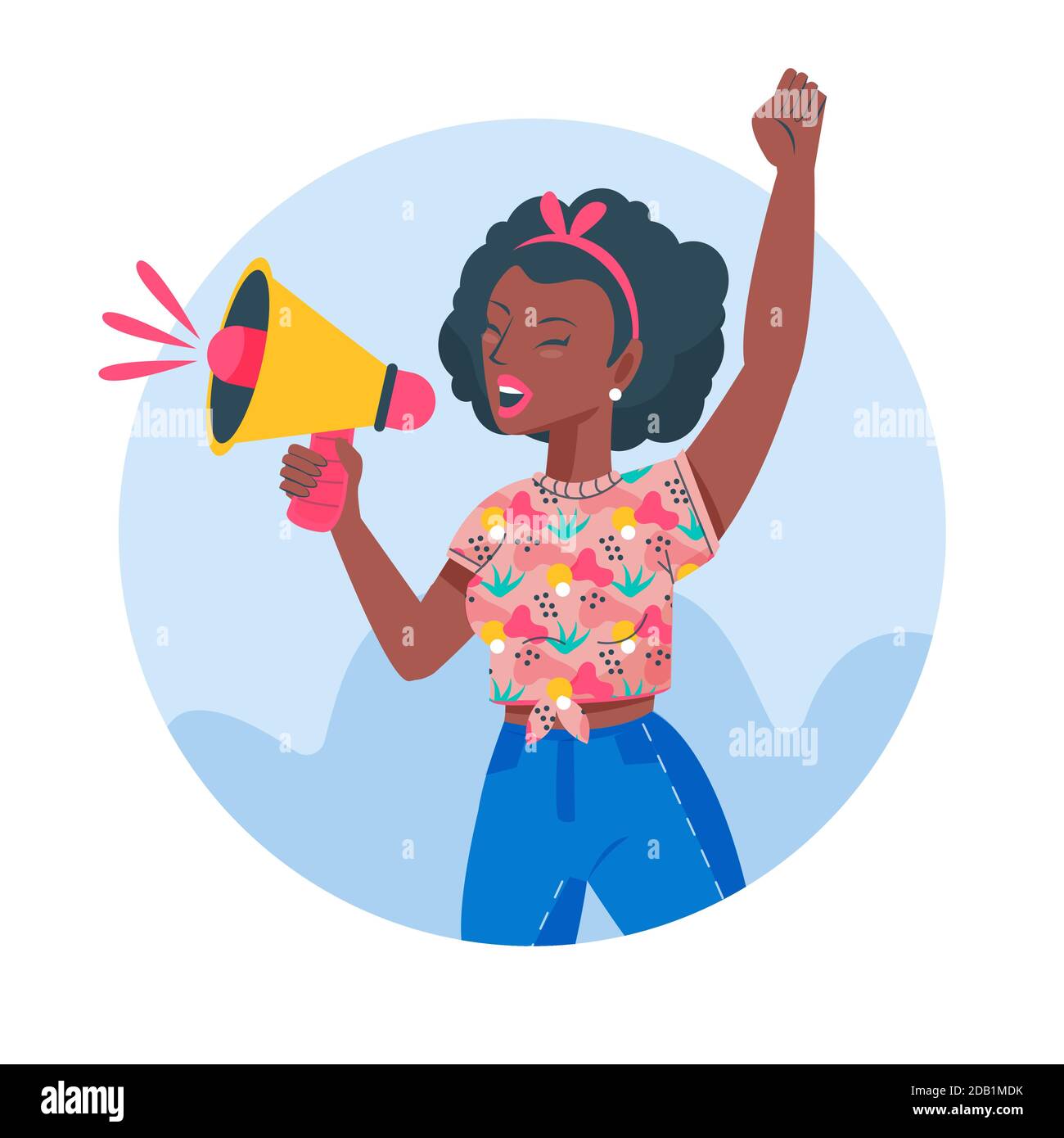 Illustration woman screaming with a megaphone Vector illustration Stock ...