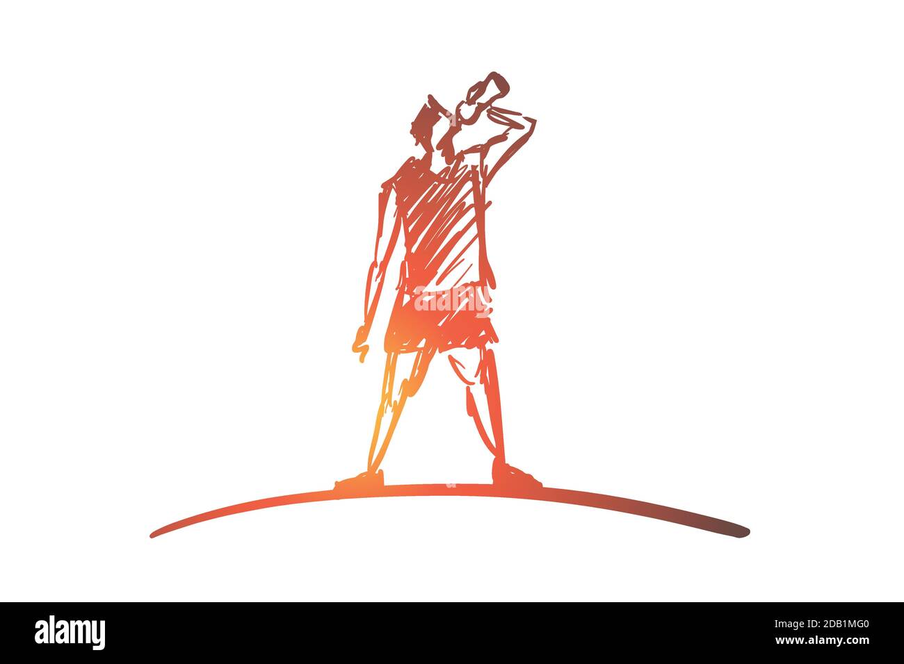 Running drinking man Stock Vector Images - Alamy