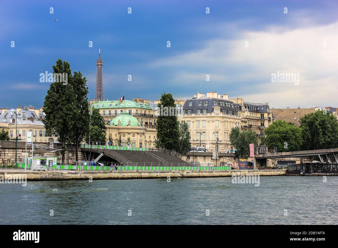Seine River in Paris and architecture, Haussmann style houses. Postcard ...