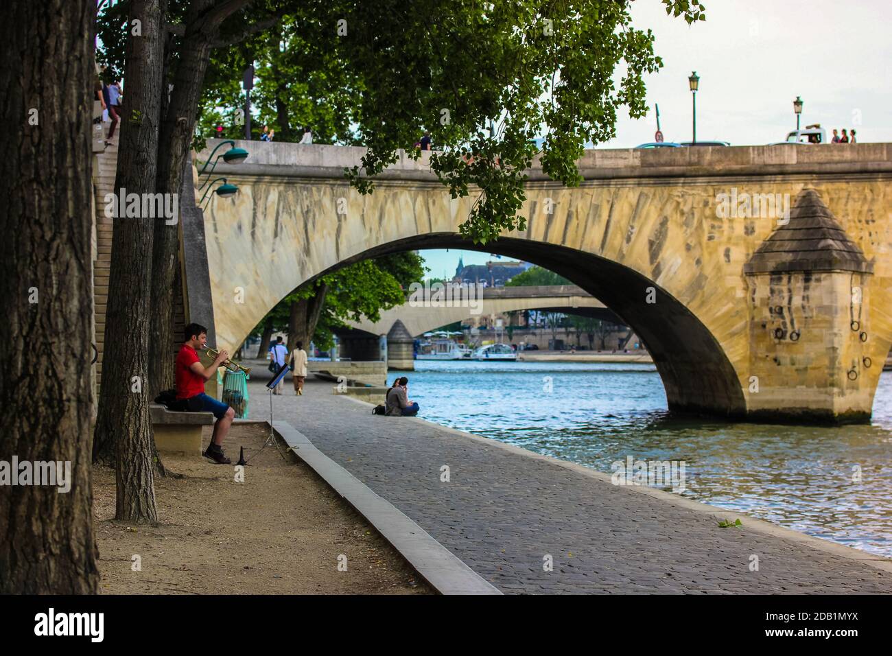 Seine River in Paris and architecture, Haussmann style houses. Postcard ...