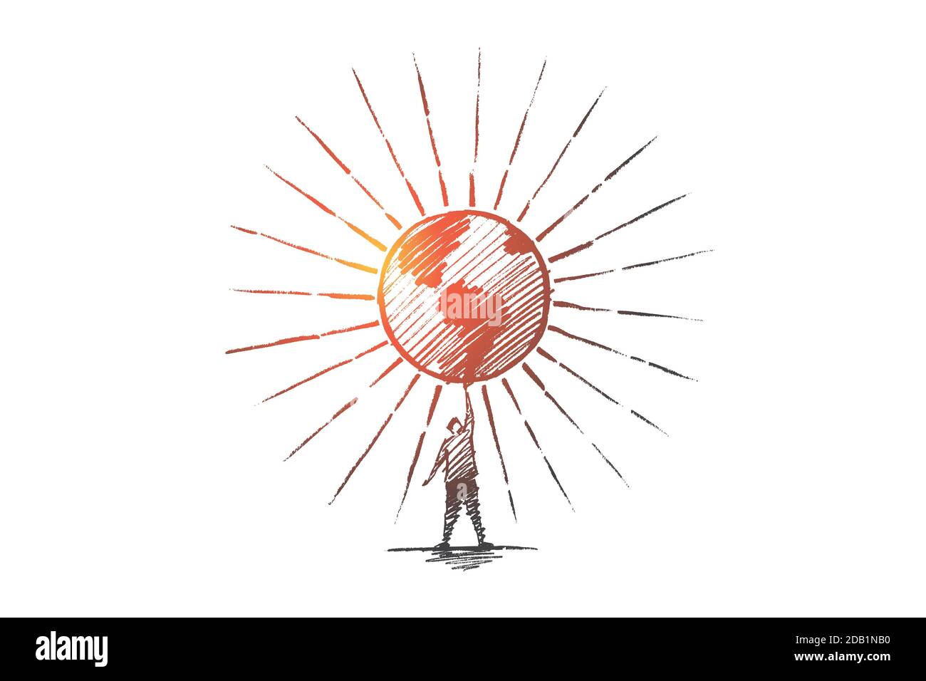 Globe earth hand lettering Cut Out Stock Images & Pictures - Alamy