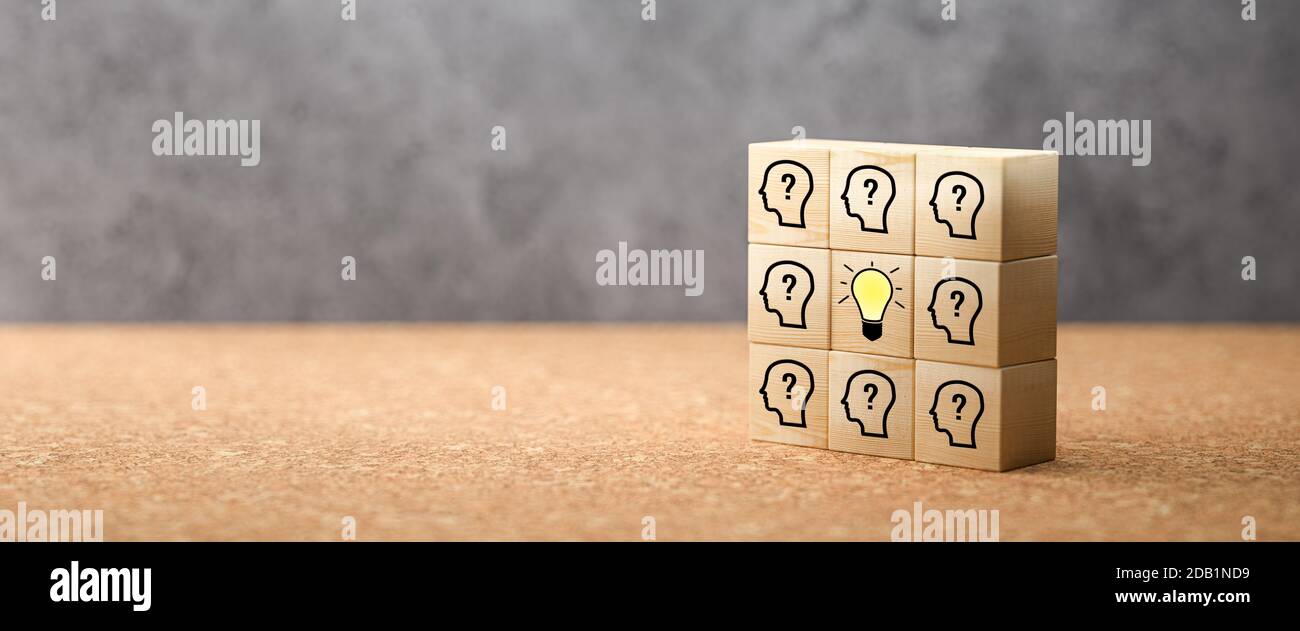 cubes showing a brainstorming session on concrete background - 3d ...