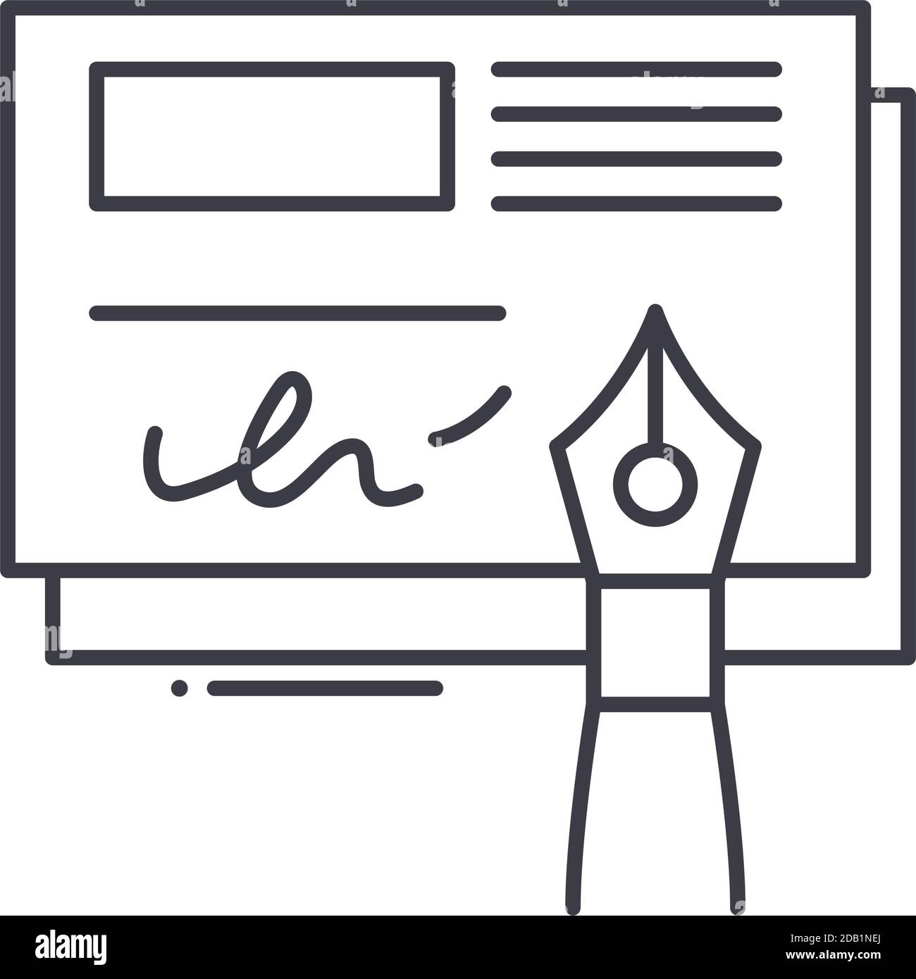 Cheque book icon, linear isolated illustration, thin line vector, web ...