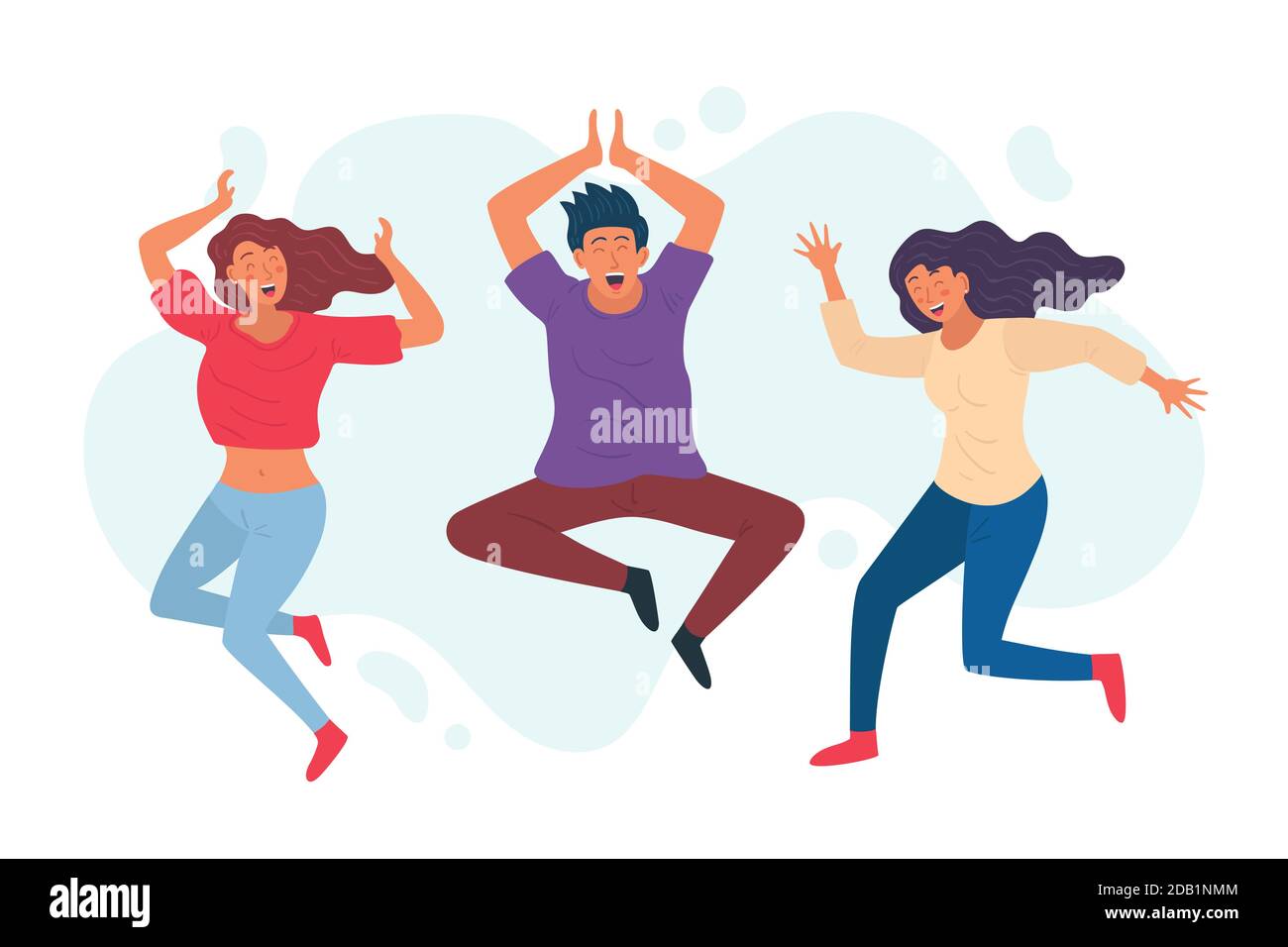 Illustrated young people group Vector illustration Stock Vector Image ...