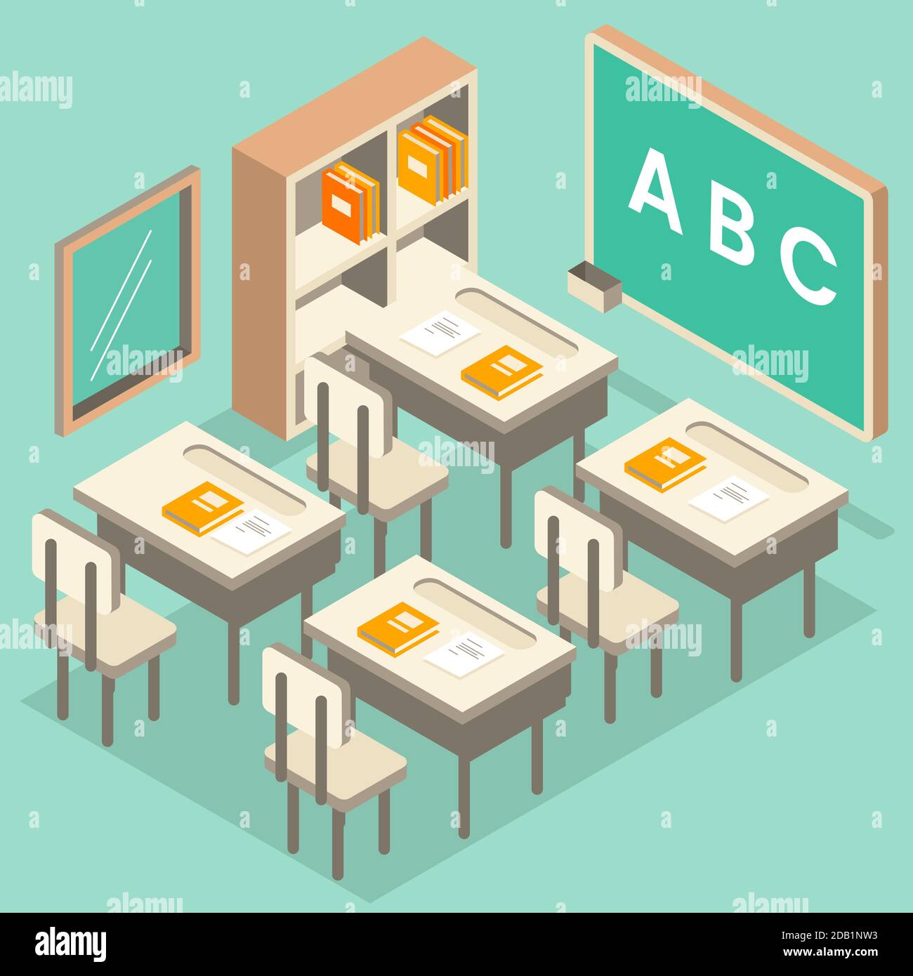 Isometric classroom concept Vector illustration Stock Vector Image ...