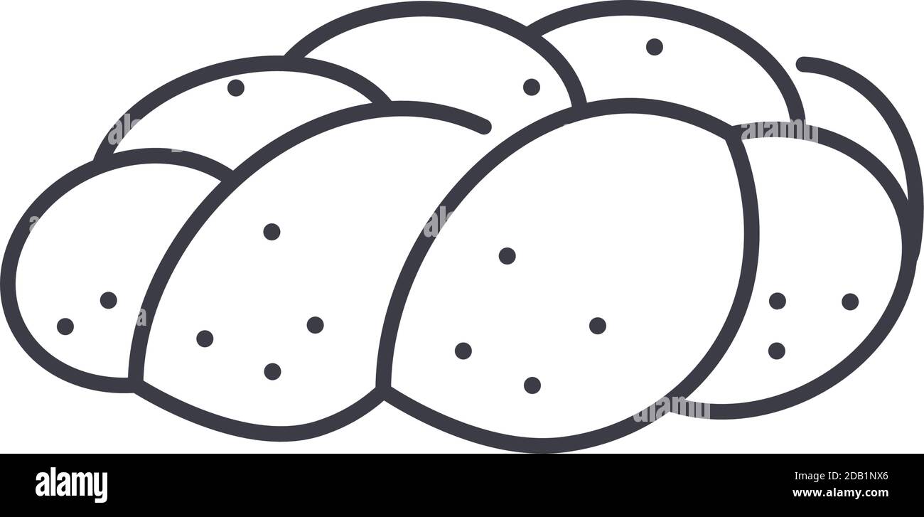 Challah icon, linear isolated illustration, thin line vector, web ...