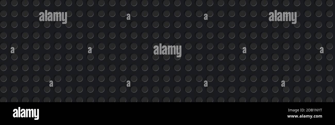 Dark black panoramic background with raised objects - illustration ...