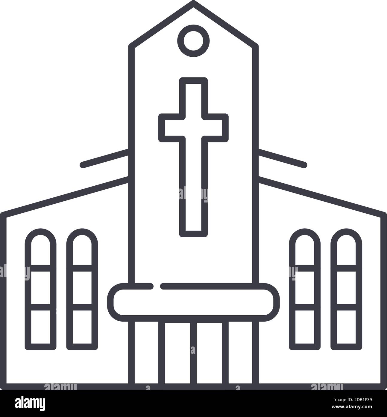 Chapel icon, linear isolated illustration, thin line vector, web design ...