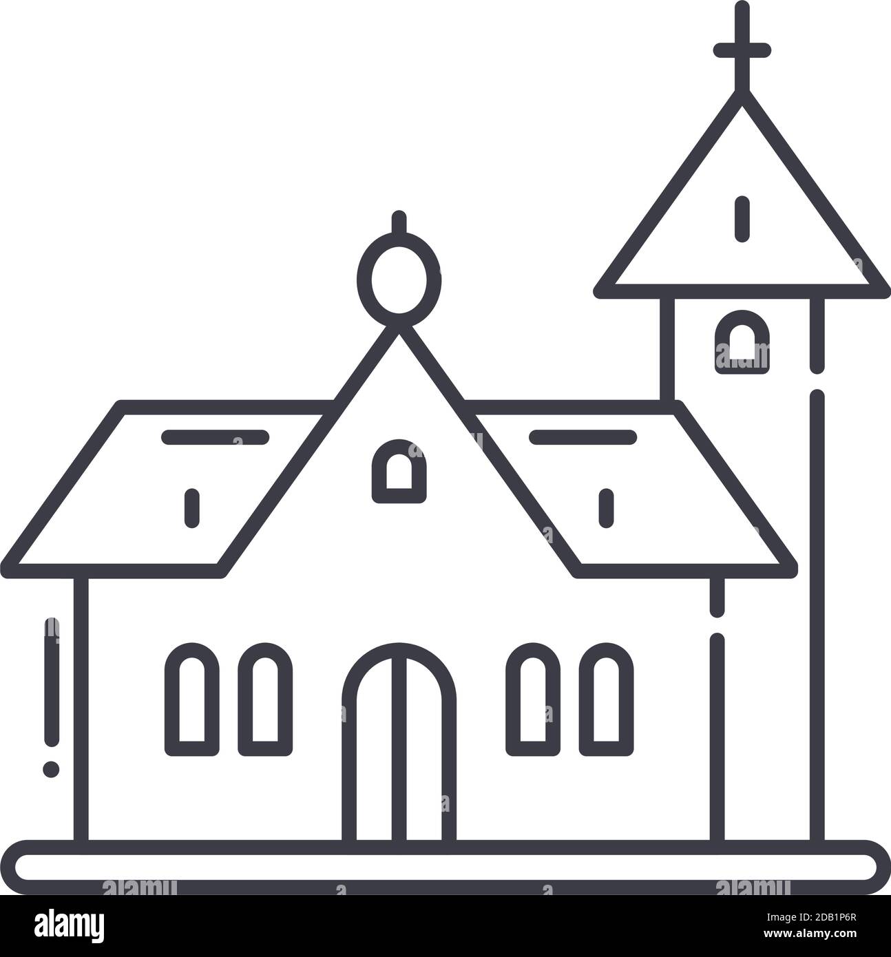 Chapel and church icon, linear isolated illustration, thin line vector ...