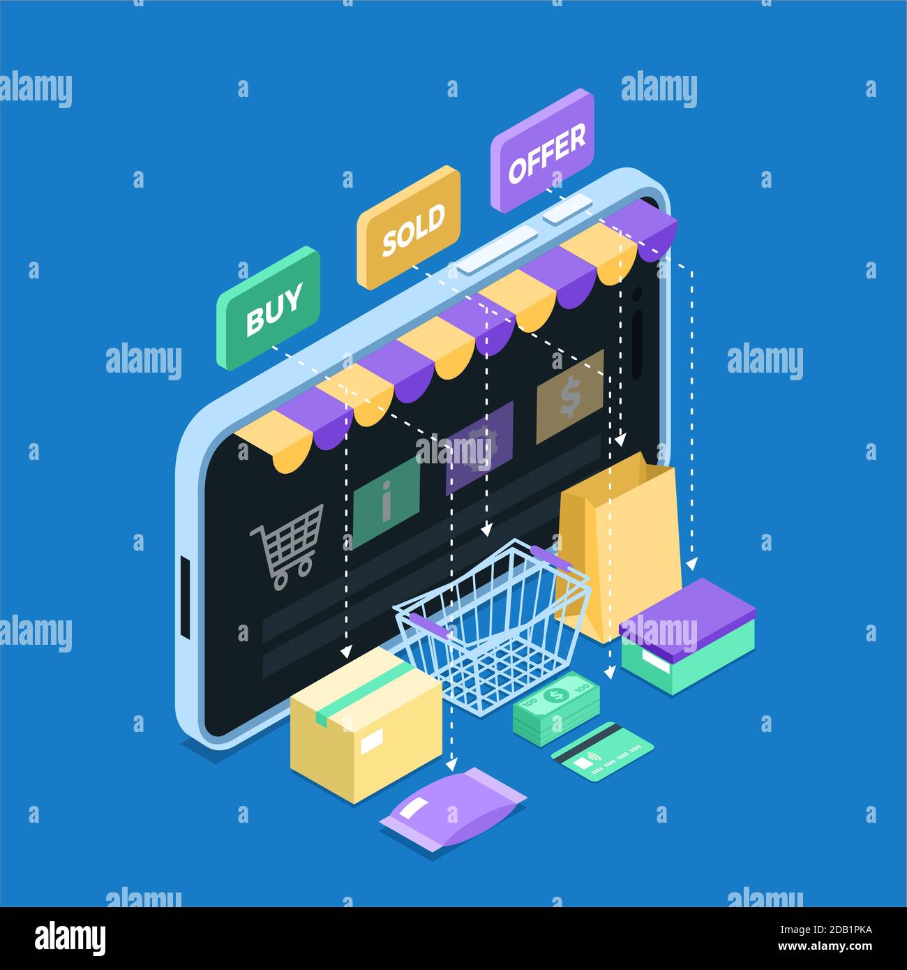 Isometric e-commerce concept Vector illustration Stock Vector Image & Art - Alamy