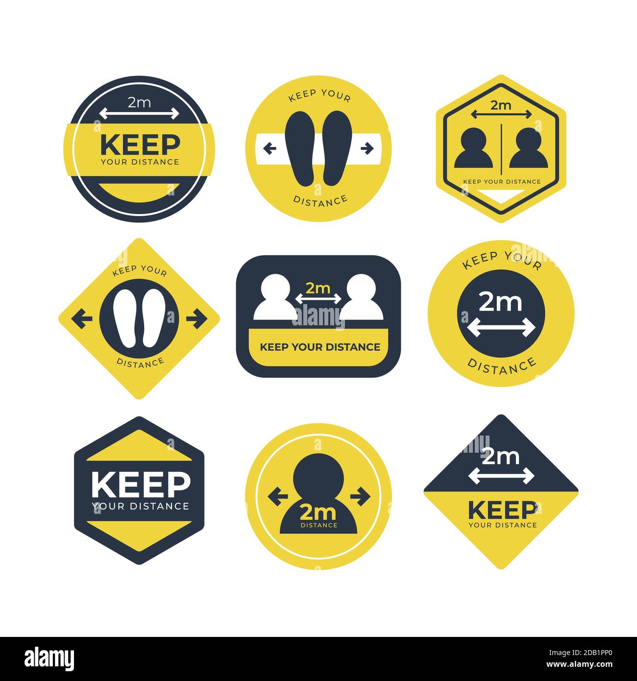 Keep your distance sign collection Vector illustration Stock Vector ...