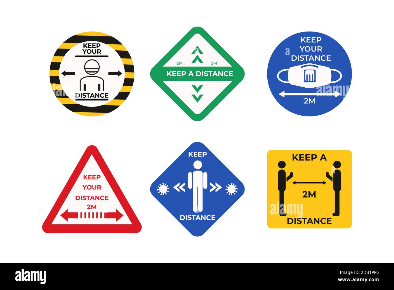 Keep your distance sign collection Vector illustration Stock Vector ...