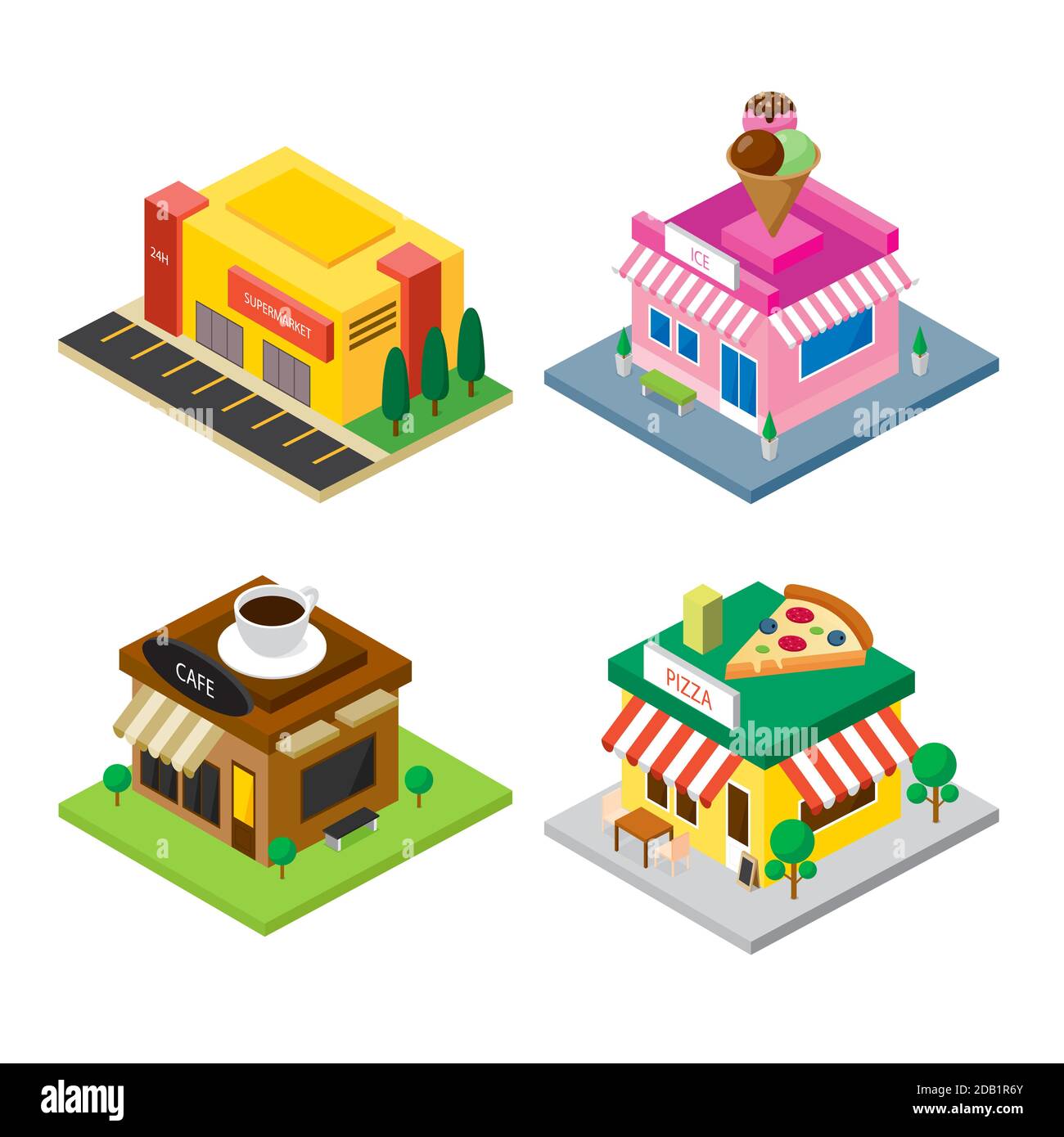 Isometric store collection Vector illustration Stock Vector Image & Art - Alamy