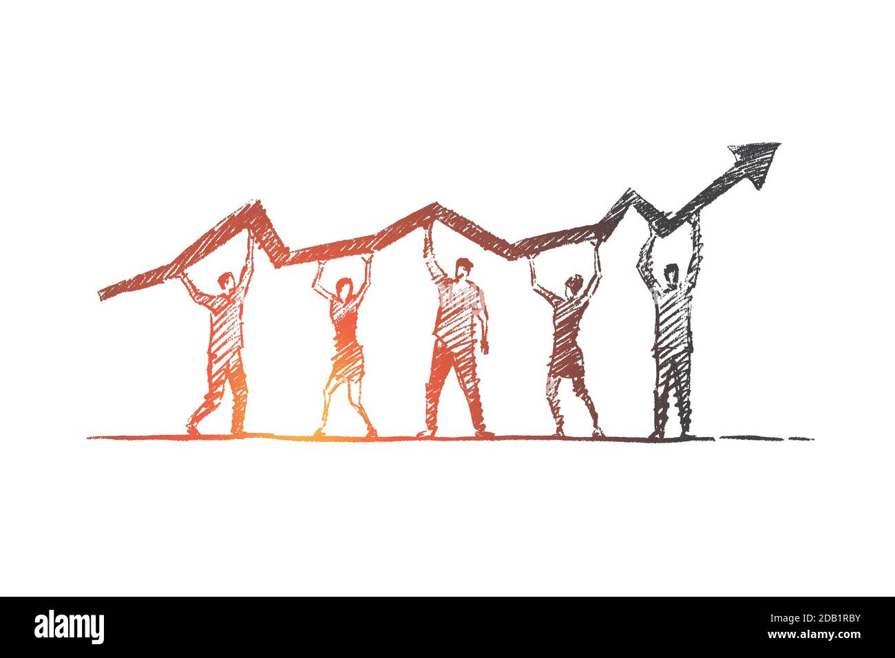 Hand drawn people teamwork concept Stock Vector Image & Art - Alamy