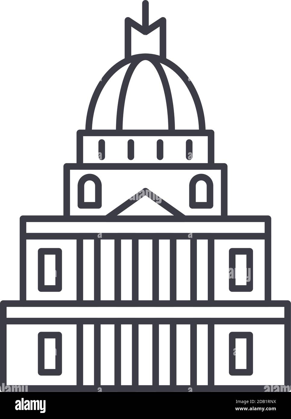 Catholic cathedral icon, linear isolated illustration, thin line vector ...