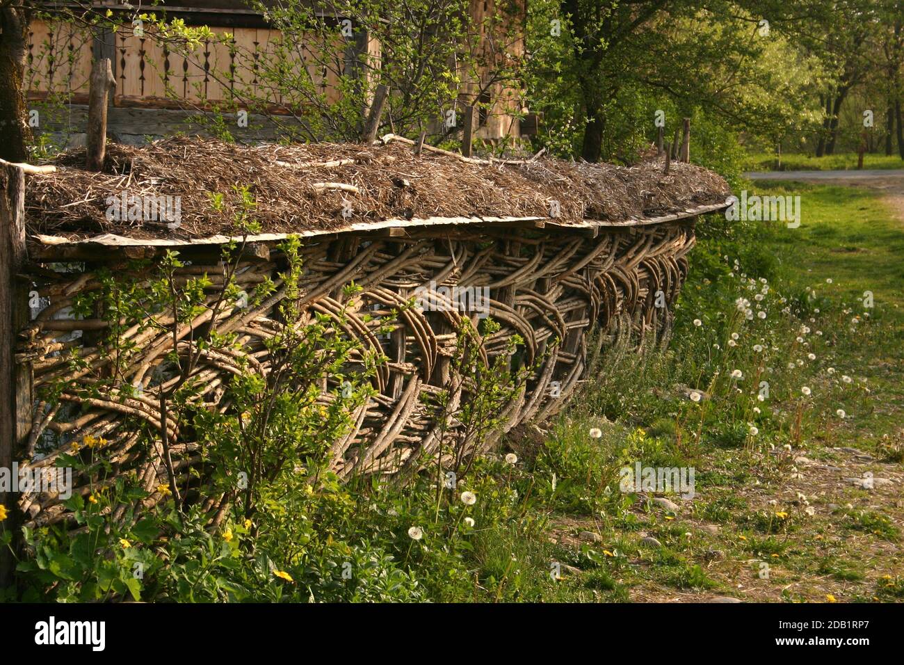 Wattle fence in Romania's countryside Stock Photo - Alamy
