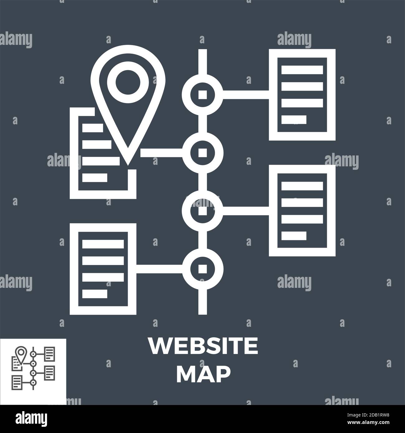Website Map Line Icon Stock Vector Image & Art - Alamy