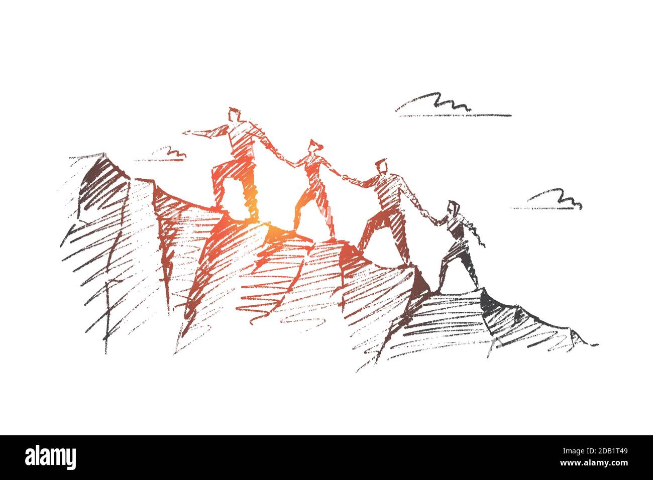 Vector hand drawn teamwork concept sketch Stock Vector Image & Art - Alamy