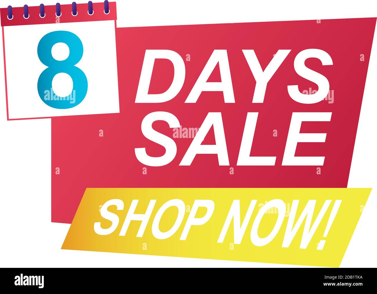 eight days sale countdown badge with calendar vector illustration ...
