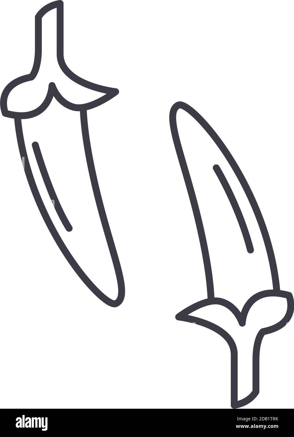 Chilli pepper icon, linear isolated illustration, thin line vector, web ...