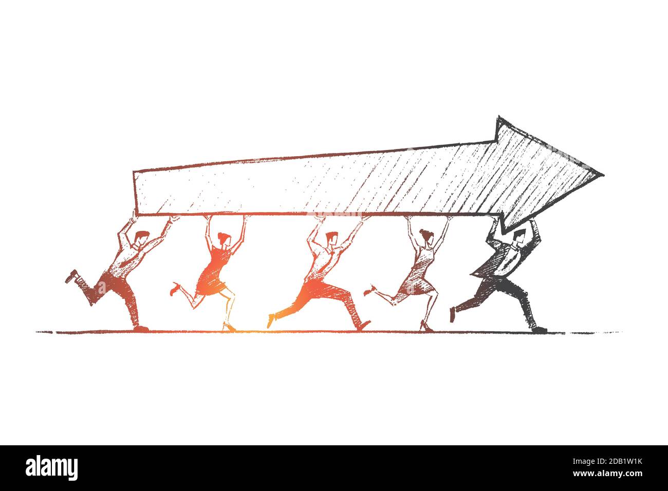 Hand drawn teamwork vector concept Stock Vector Image & Art - Alamy