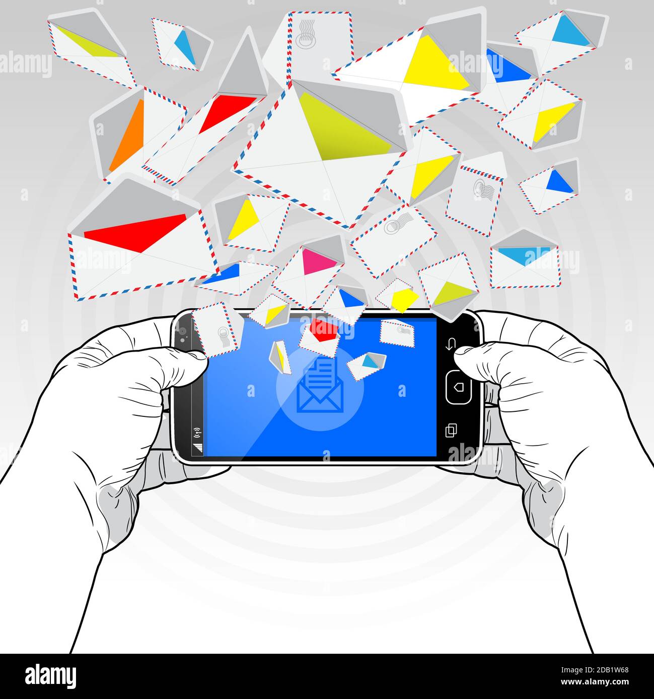 A Smart Phone sending and receiving email (electronic mail) via a high ...
