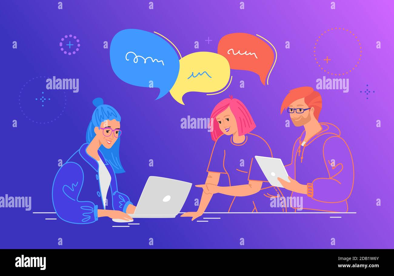 Teamwork on three group Stock Vector Images - Alamy