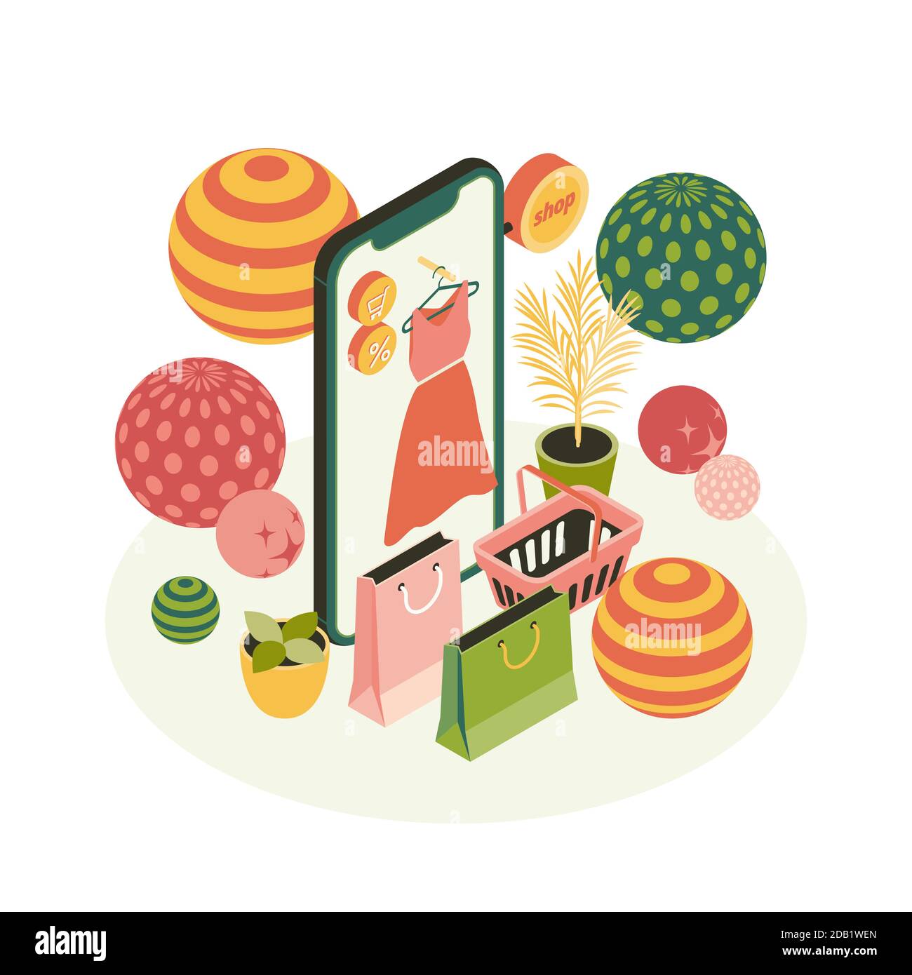 Isometric e-commerce - concept Vector illustration Stock Vector Image & Art - Alamy