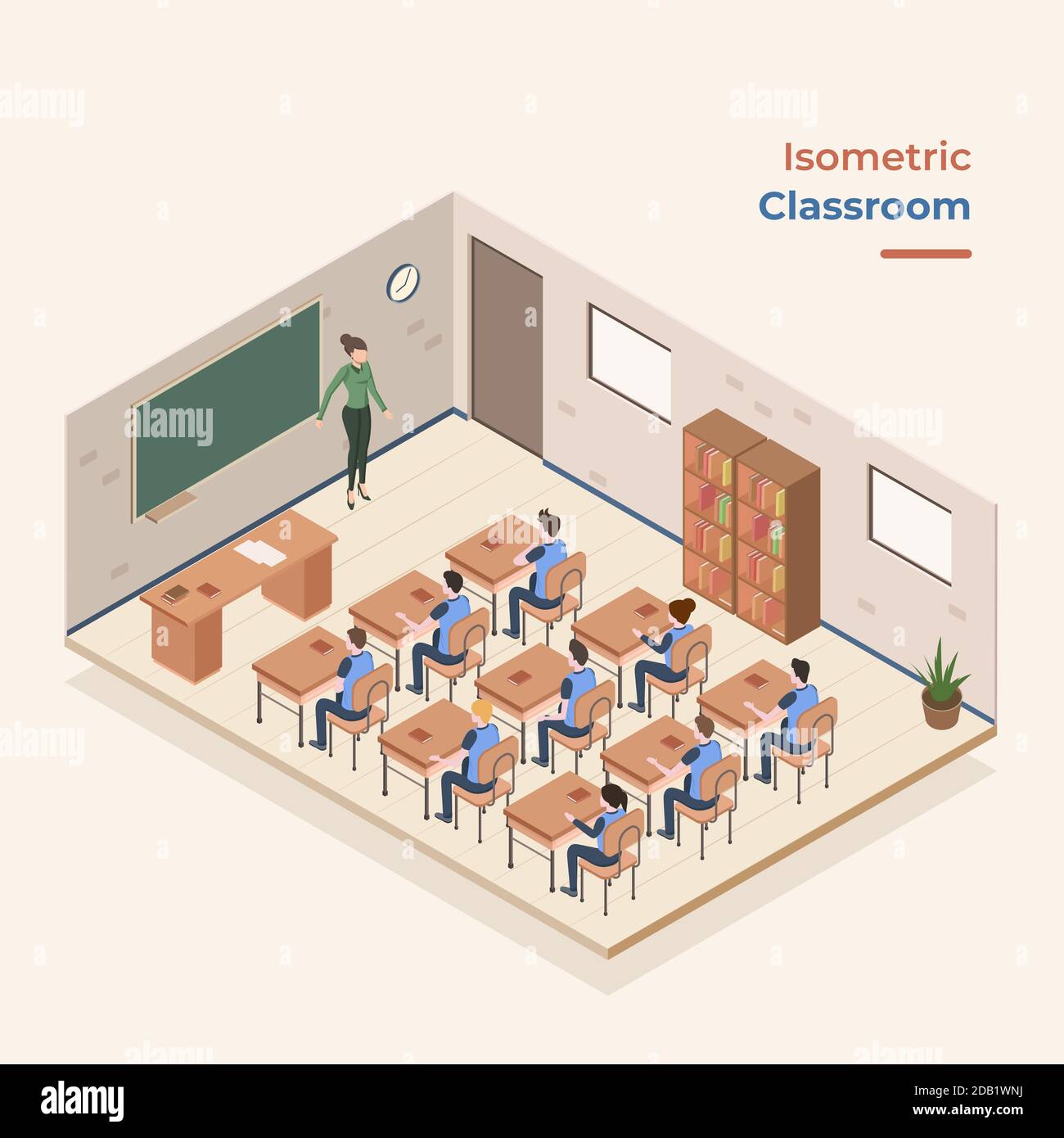 Isometric classroom concept Vector illustration Stock Vector Image ...