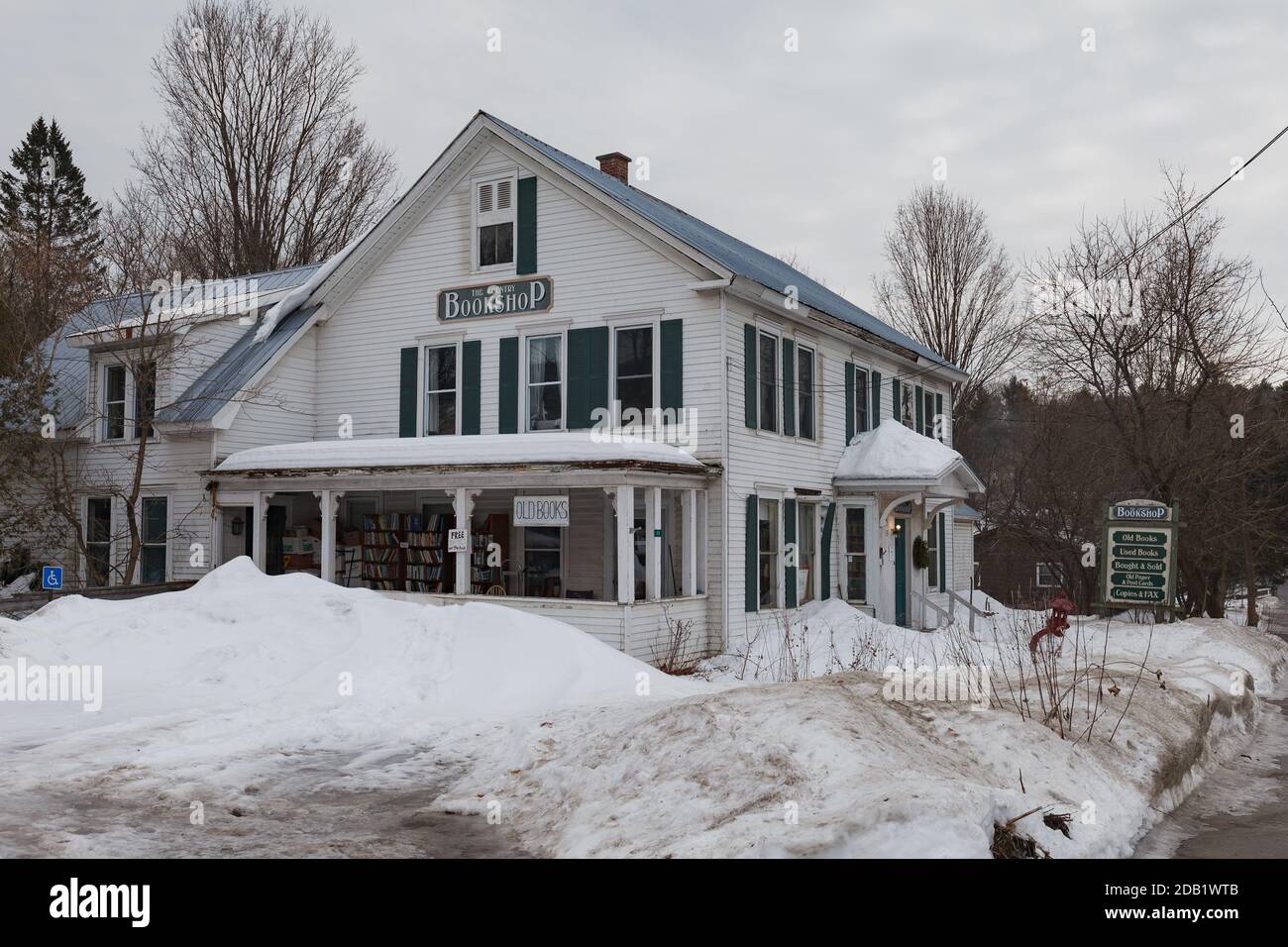 PLAINFIELD, VERMONT, USA - FEBRUARY, 21, 2020: Winter time historic ...