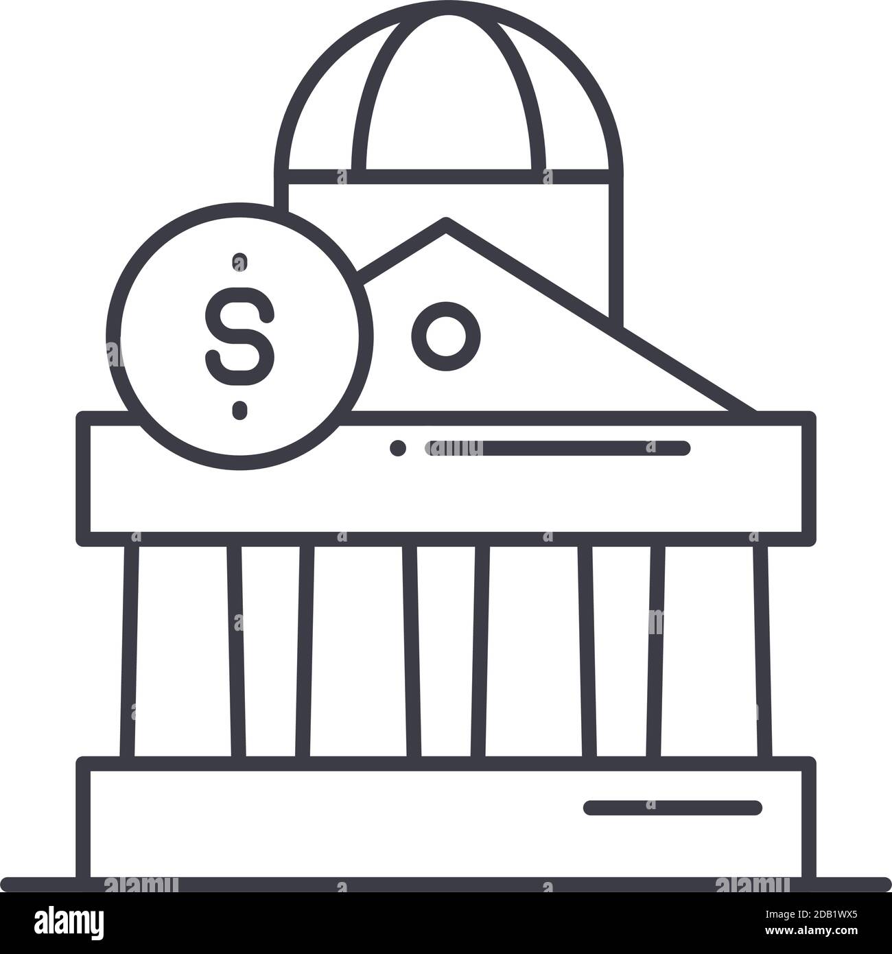 Central bank icon, linear isolated illustration, thin line vector, web ...