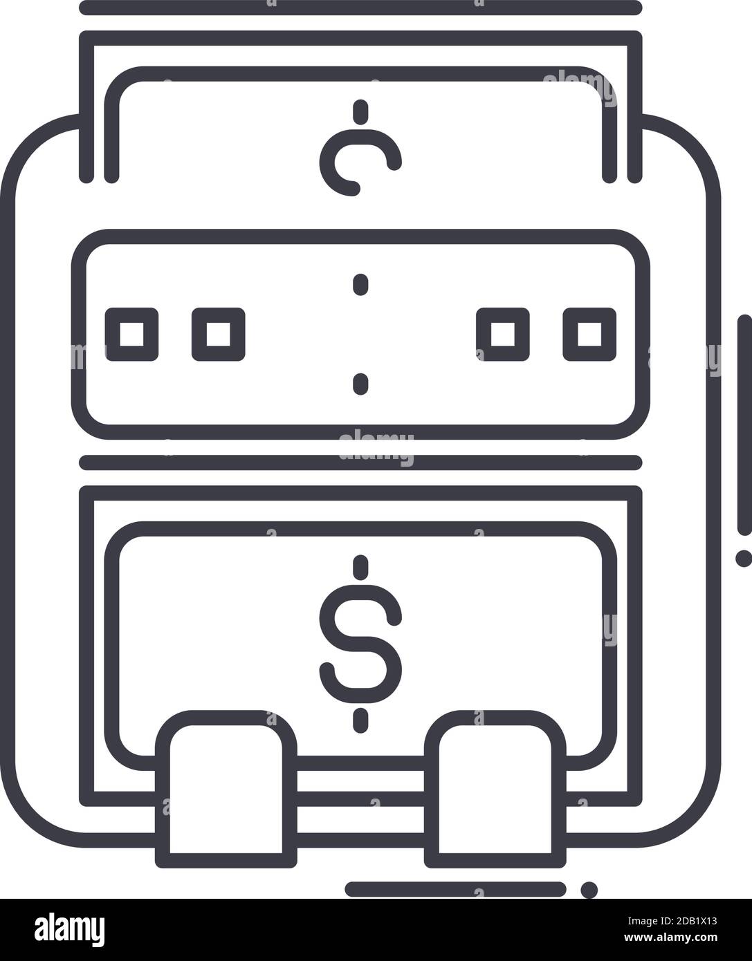 Cash register icon, linear isolated illustration, thin line vector, web ... Cash register icon, linear isolated illustration, thin line vector, web ...