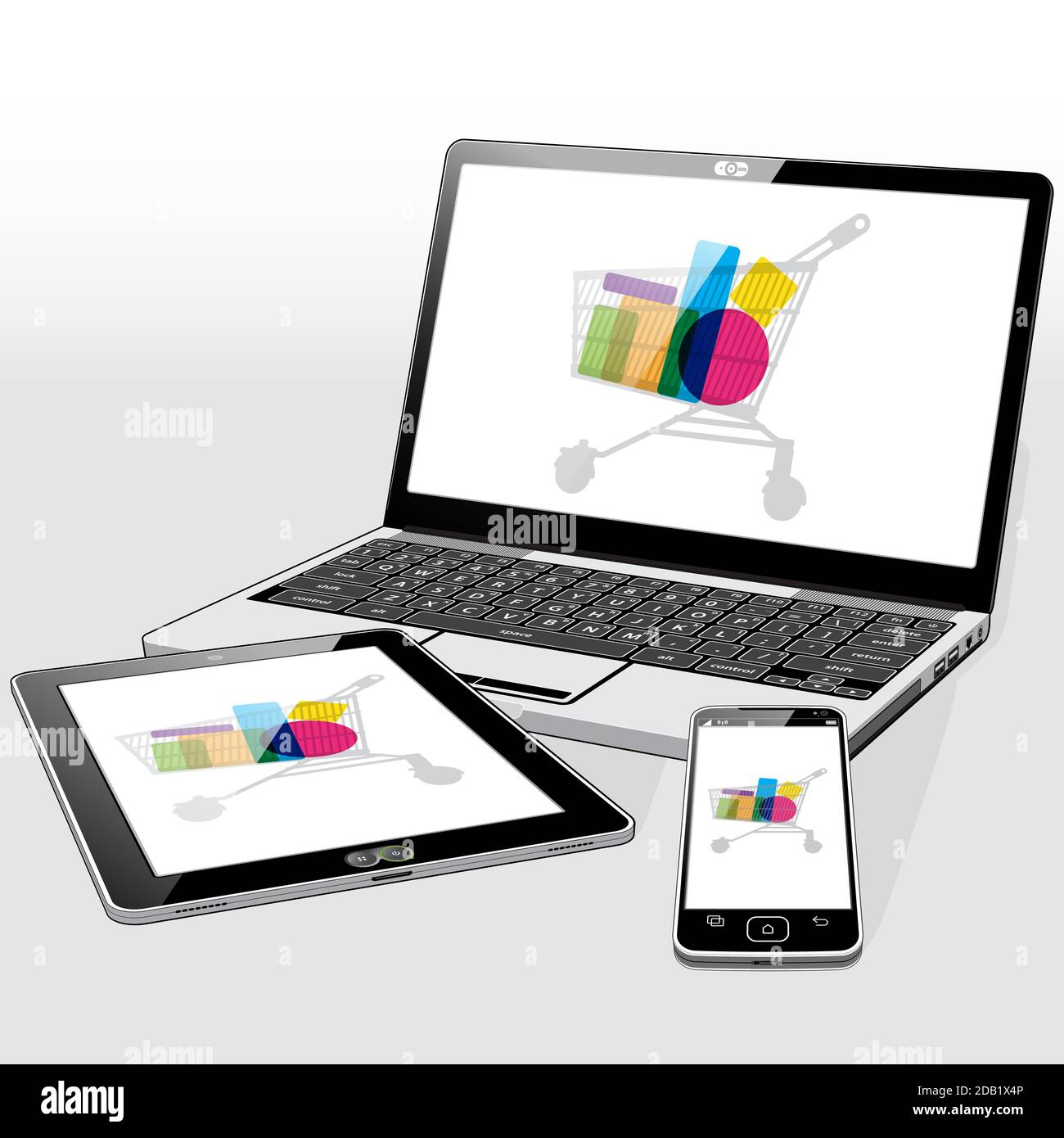 Online shopping desktop pc Stock Vector Images - Alamy