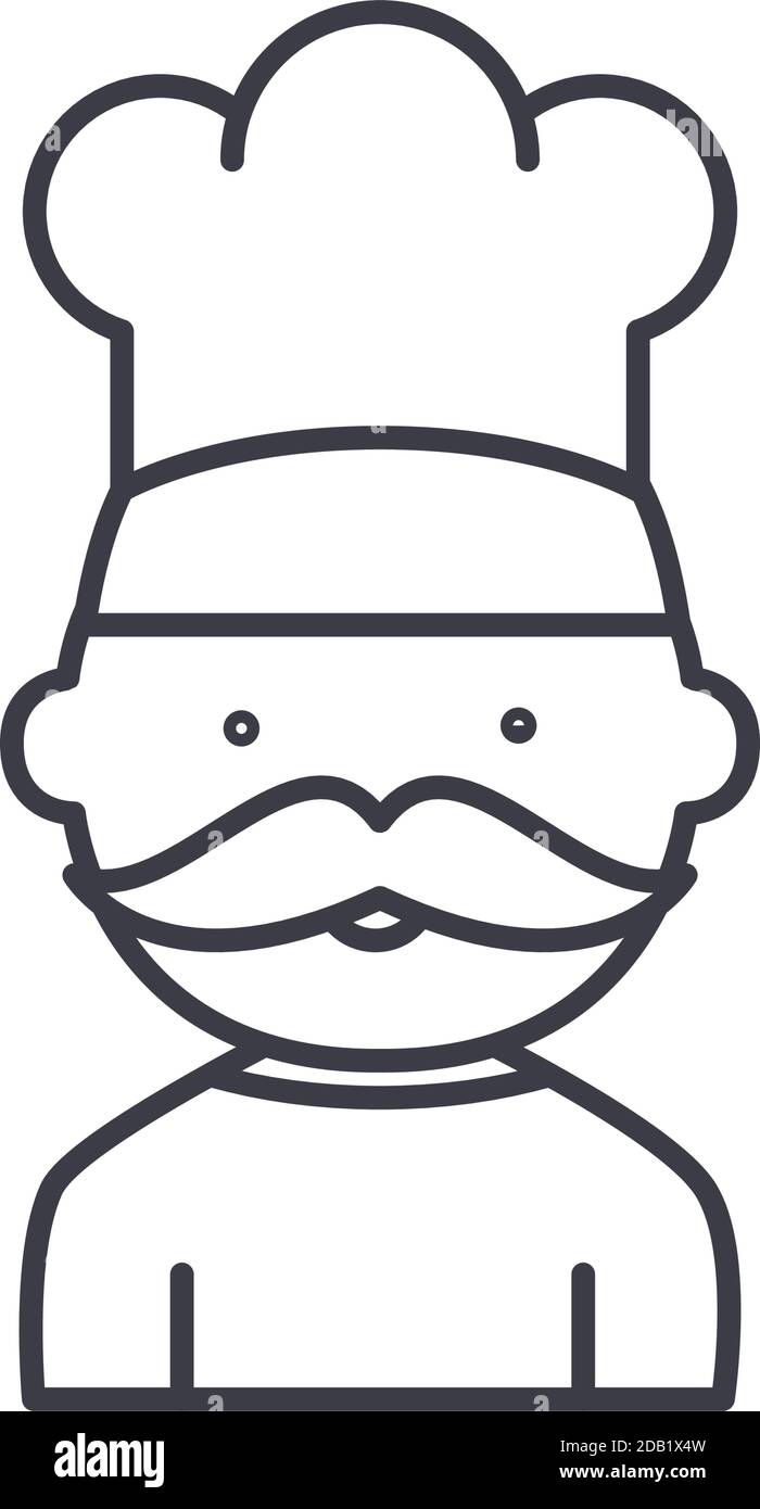 Chief icon, linear isolated illustration, thin line vector, web design ...